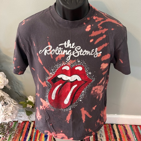 the Rolling Stones | Tops | Rolling Stones Hot Lips Band Shirt Tie Dye ...